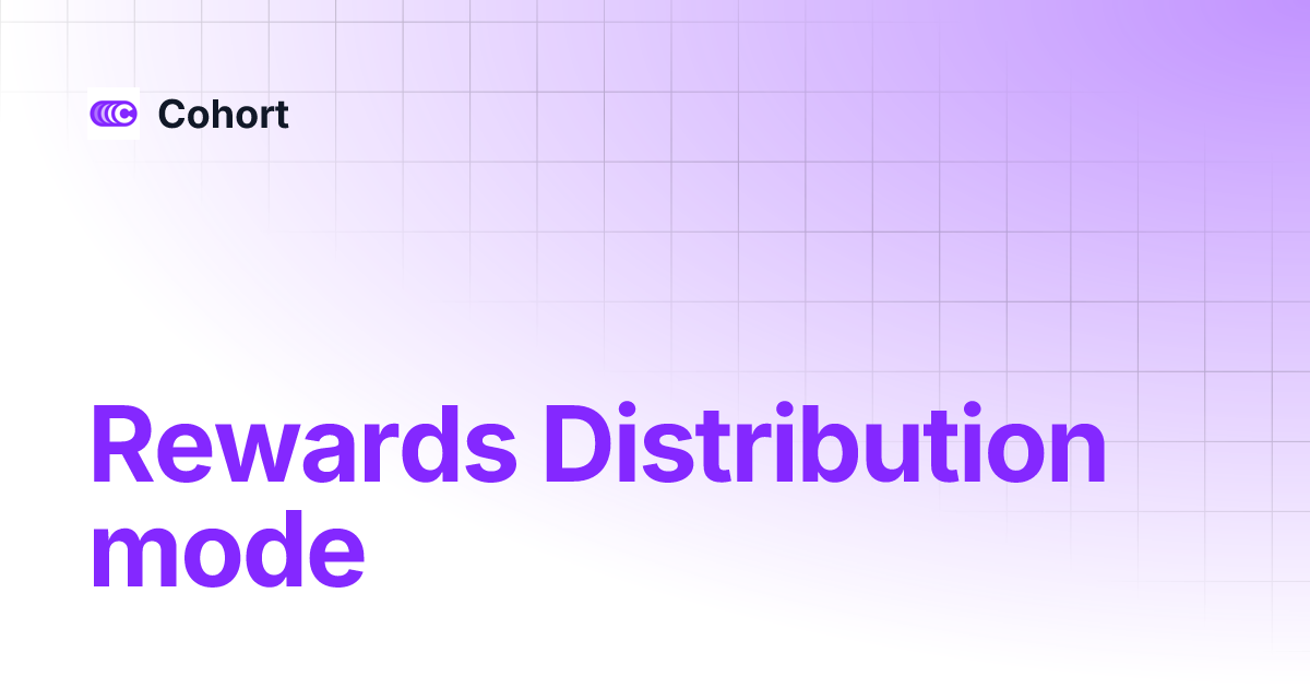 Rewards Distribution mode | Cohort